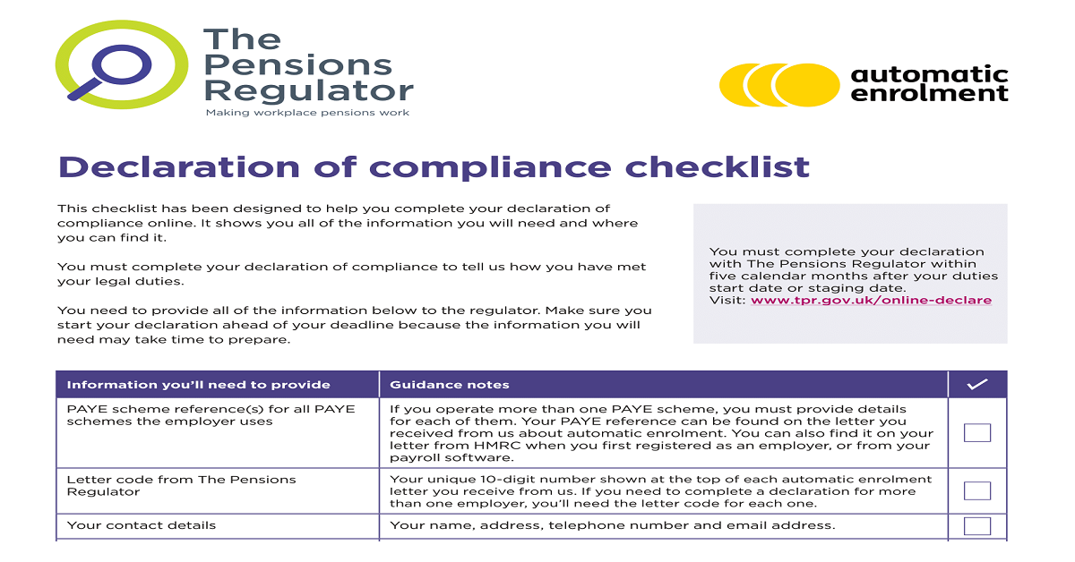 LPA Accountancy - Declaration of Compliance Service